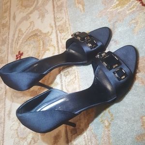 Gucci | Shoes | Gucci Sand Tess S Cuoio Raso Seta Nero 60 | Poshmark